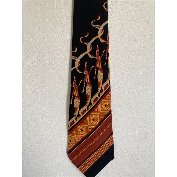Vtg VITALIANO PANCALDI Silk Tie Luxury Extra Wide Art Deco Genies Made ...